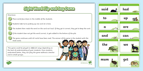 Sight Word Snap Game