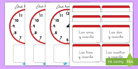 Ficha de actividad: Y cuarto o menos cuarto