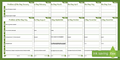 Third Grade Math Problem of the Day: 12-Months of Activities Pack