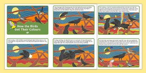 How the Birds Got Their Colours Story Sequencing Cards-Australia