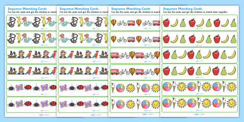 Sequence Matching Cards 4 Items - sequences, sequence matching cards ...