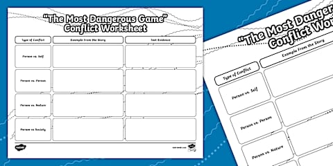 Seventh Grade The Most Dangerous Game Vocabulary Worksheet