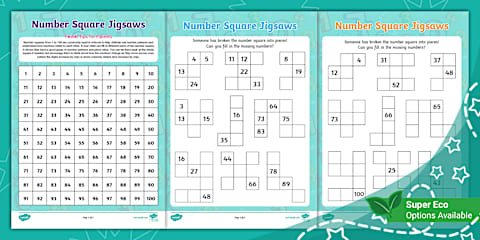 100 Square Number Patterns Activity Sheet