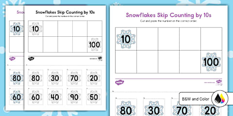 Kindergarten Counting to 100 by Tens Worksheet