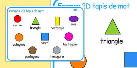 2D Shape Word Cards French