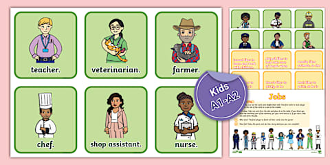 ESL Jobs: Who Am I? Guessing Game [Kids, A1-A2]