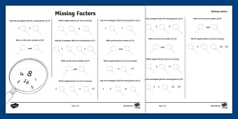 Fourth Grade Factor Rainbows Worksheet