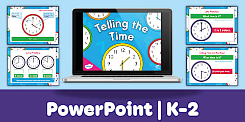 Telling Time to the Hour and Half Hour Interactive Quiz