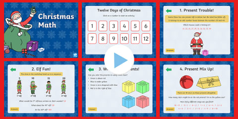 Christmas Mixed Skill Math Challenge Cards for 3rd-5th Grade