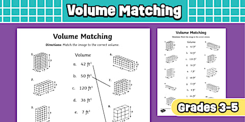 Fifth Grade Calculating Volume Worksheets