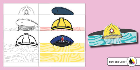 Community Helper Headbands | Printable Labor Day Hats