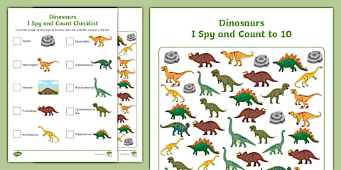 Dinosaurs I Spy and Add to 10