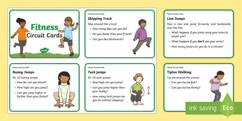 PE Fitness Station Exercise Activity Cards