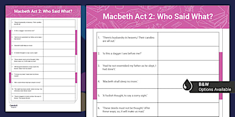 Macbeth Act Two Summary Comic Strip