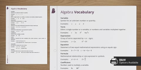 Algebra Revision Pack: Years 7 - 10