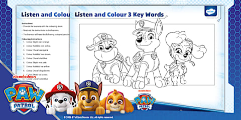 PAW Patrol: Colour by Calculation Adding and Subtracting to 10
