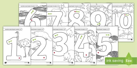 Australian Animal Number Cards (1-10)