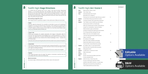 Language in Twelfth Night Differentiated Lesson Pack