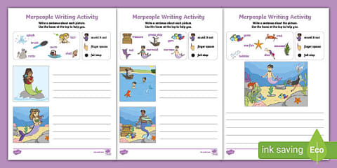 Mermaid Writing Template