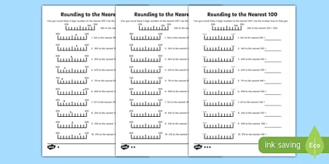 Rounding to the Nearest 10, 100 or 1000 Activity Sheet - KS2