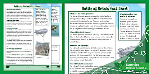 Battle of Britain Sequencing Cut and Stick Activity