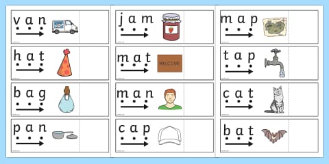 'a' CVC Words Cut and Paste Worksheets