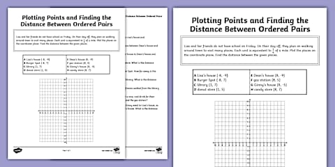 Sixth Grade Writing Ordered Pairs Graphing Worksheet