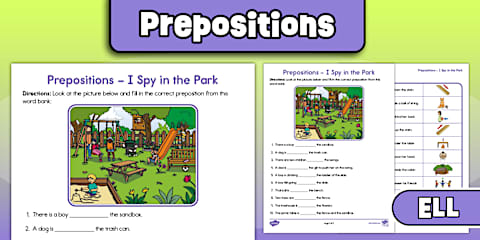 ESL 'In, On, Under' Activity Sheet [Kids, Pre-A1]