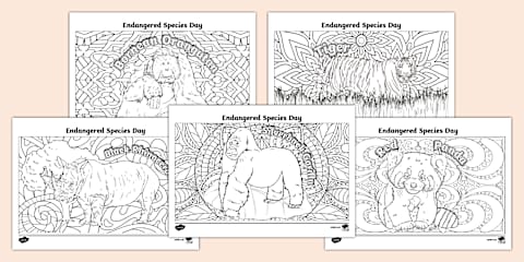 Endangered Species Day Colouring Pages