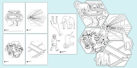 Foundation Phase Creative Arts - Wild Animals - Hexagon Display ...