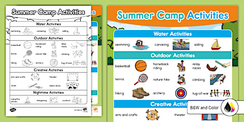 ESL Summer Camp Schedule [Kids, A2]