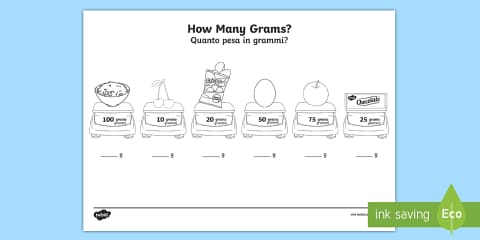 Measuring Mass in Grams Using Balance Scales Maths Activity Sheets