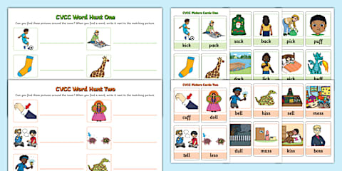 CVCC Picture Cards for K-1st Grade