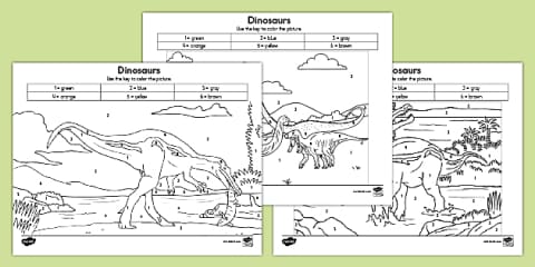 How Many Are There? Count the Dinosaurs Worksheet