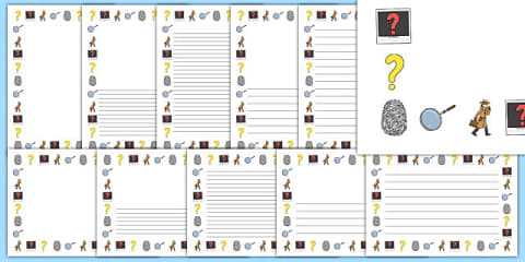KS2 Mystery Writing Page Borders