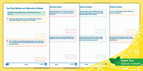 Two-step Maths Word Problems Worksheet - KS2