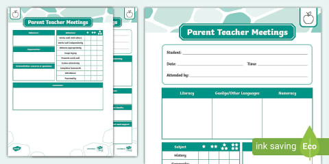 Parent-Teacher Conference Recording Sheet