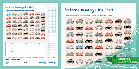 Space-Themed Tally and Bar Chart Worksheet