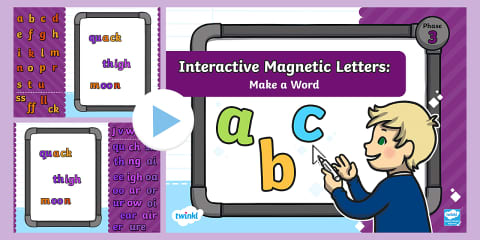 Interactive Magnetic Letters: Phase 2 Phonics Make a Word Activity ...