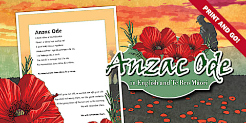 Anzac Day Ode of Remembrance Colouring In Poem