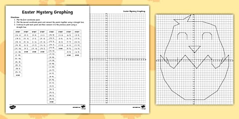 Easter Bunny Mystery Graphing Worksheet for 6th-8th Grade