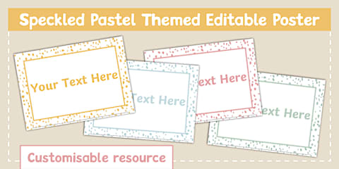 Classroom Display Pack | Back To School | Speckled Pastel Theme