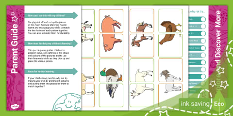 Farm Animal Size Ordering Activity