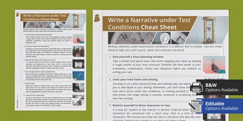 Writing Under Exam Conditions - Narrative Checklist