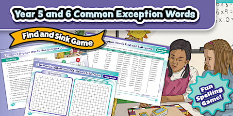 Year 3 and 4 Common Exception Words Bingo