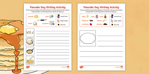 Pancake Recipe Instructions Differentiated Worksheets