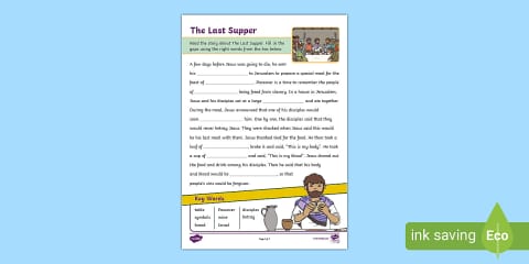 The Last Supper Word Search