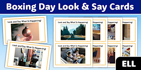 What Are They Doing? Winter Look and Say What Is Happening Cards for ELL