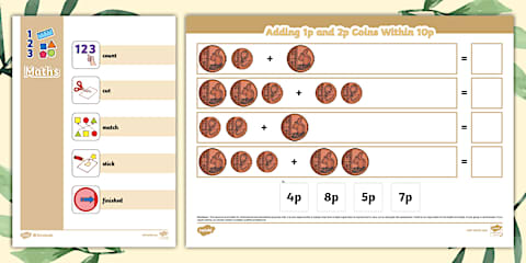 Making Change: 1p and 2p Coins Worksheet