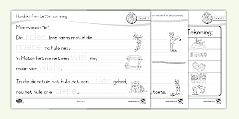 Graad 3, Kwartaal 3 Klankknoppie-Woordkaarte: Klank Woorde Meervoud pot ...